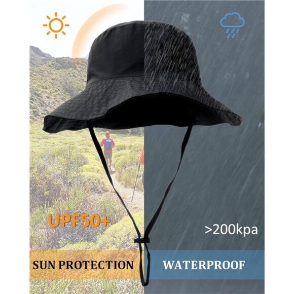 Other | Waterproof Sun Upf 5 Bucket Hat Uv Protection Packable Brimmed ...